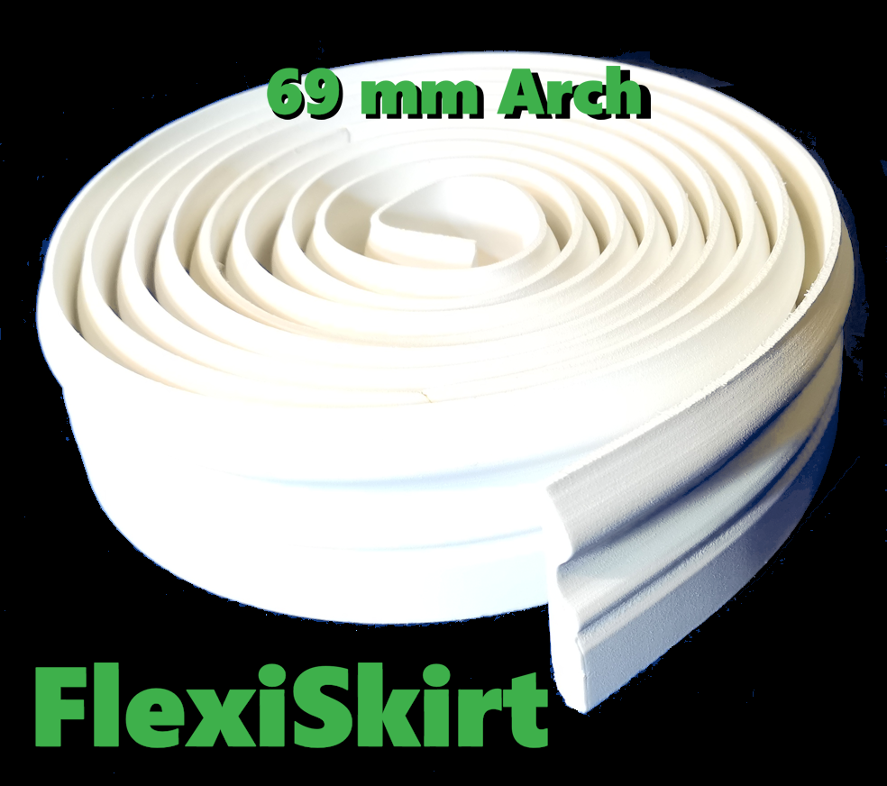 FlexiSkirt 69mm x 10mm EQ400 Arch Style Flexible Skirting - 4.8m rolls ...