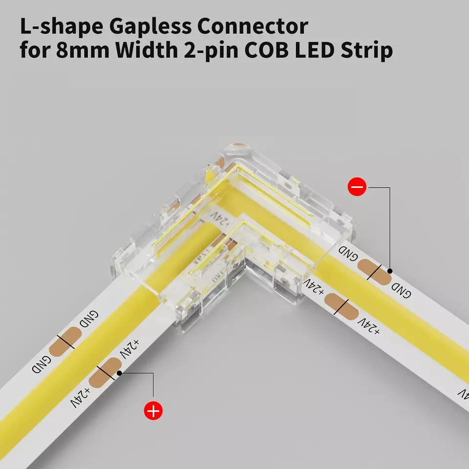 Connectors for 8mm COB LED strip lights