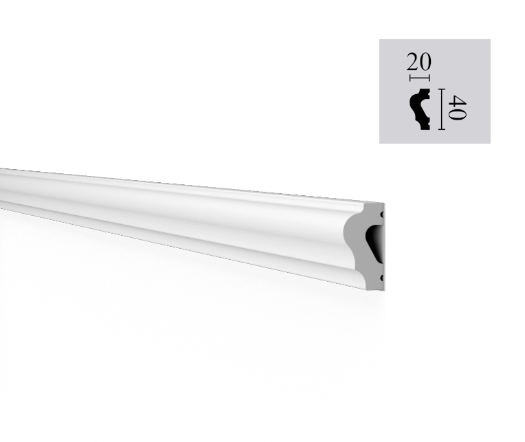 WL2 Dado Rail (40mm x 20mm x 2m) Per 2m length – Mr Cornice