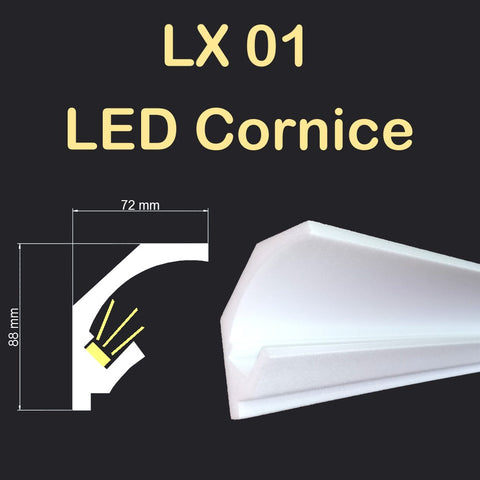 LX 01 - LED Cornice (per 2 m length) – Mr Cornice
