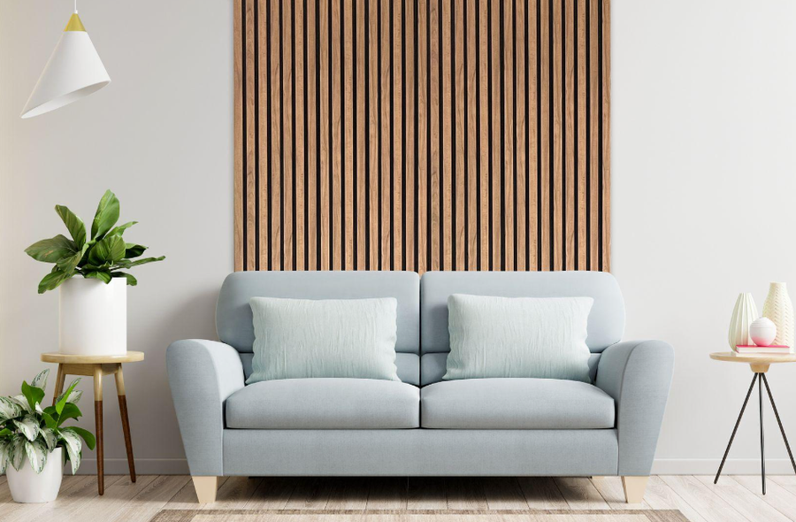 Slim line Economy slatted polymer wall paneling and cladding